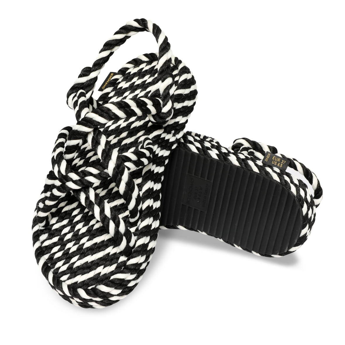 Bohonomad Bodrum Platform Rope Sandal - Black/White | Women \ Women's ...